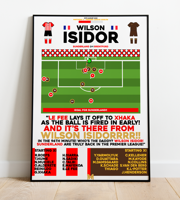 Wilson Isidor Goal vs Brentford - Premier League 2025/26 - Sunderland ...