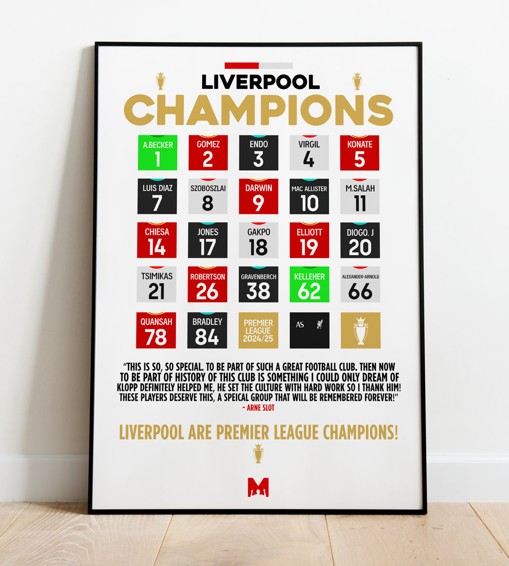 Liverpool 2024/25 Champions Print - Premier League 2024/25 - Liverpool ...