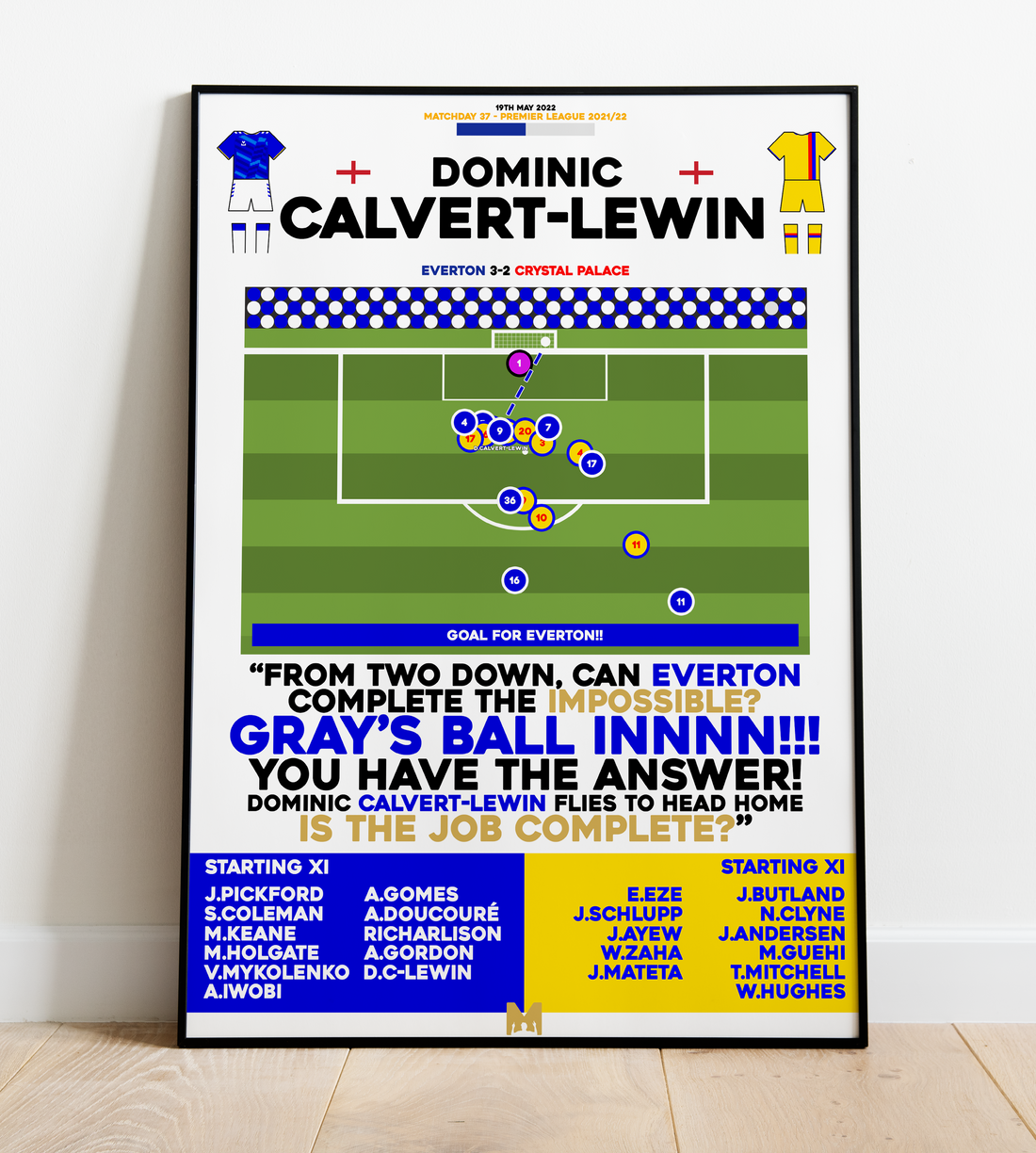 Dominic Calvert-Lewin Goal vs Crystal Palace - Premier League 2021/22 ...