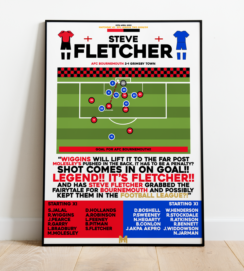 Steve Fletcher Goal vs Grimsby Town - EFL League Two 2008/09 - AFC Bou ...