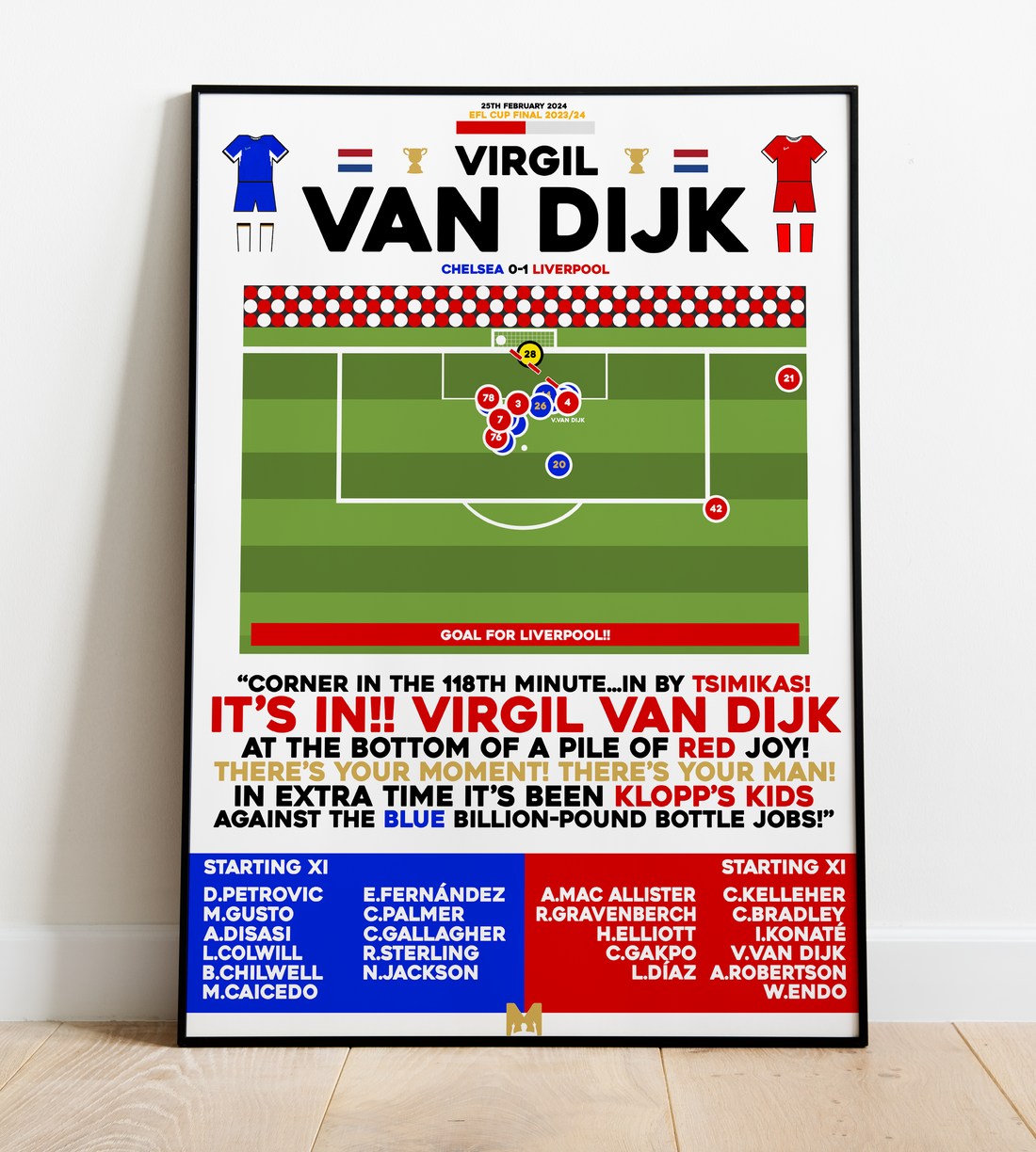 Virgil Van Dijk Goal vs Chelsea - EFL Cup Final 2023/24 - Liverpool ...